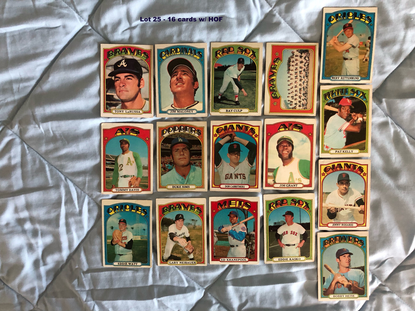 1972 Topps Baseball Starter Lots of 15+ Cards with Stars & High/Semi ...
