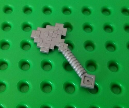 LEGO Minecraft Silver Axe Single Blade Head PIXELATED Weapon Farm Tool ...