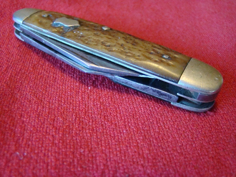 Rare - 1920s - Winchester - #3952 - 3 Blade Pocket Knife - 2 Tone Bone ...