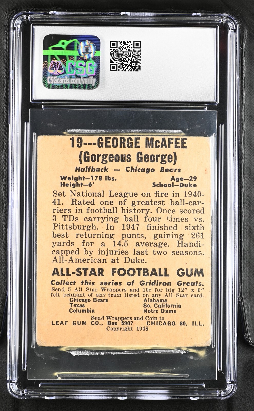 1948 Leaf - #19 George McAfee (RC) for sale online | eBay