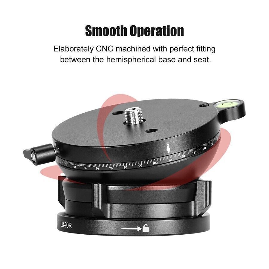 SUNWAYFOTO LB-90R 360° Panoramic Leveling Base Tripod Head 55 lbs Load ...