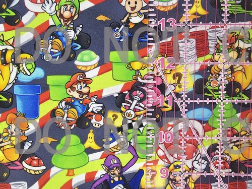 Custom 100% Cotton Woven Fabric Mario Kart Video Game 1/4 Yard 9x56 | eBay