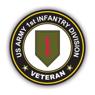 1st Infantry Division Veteran Sticker Decal - Weatherproof - big red ...