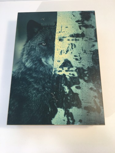 Wolf Scene Cedar Wood Hinged Lid Box | eBay