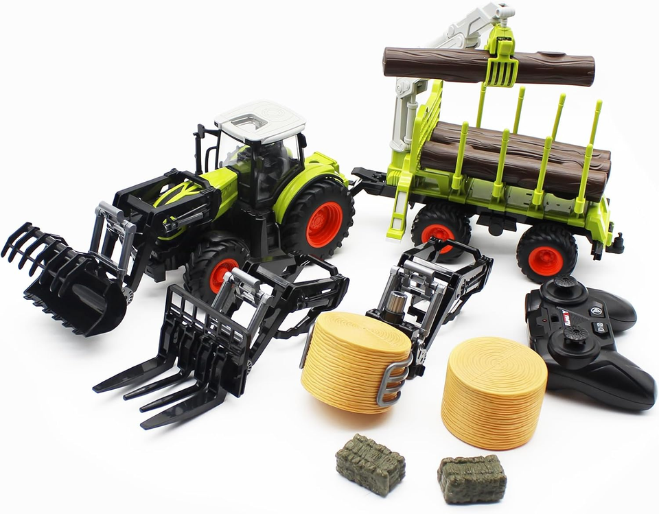 Remote Control Tractor Farm Playset 2.4Ghz Electronic RC Tractor with ...