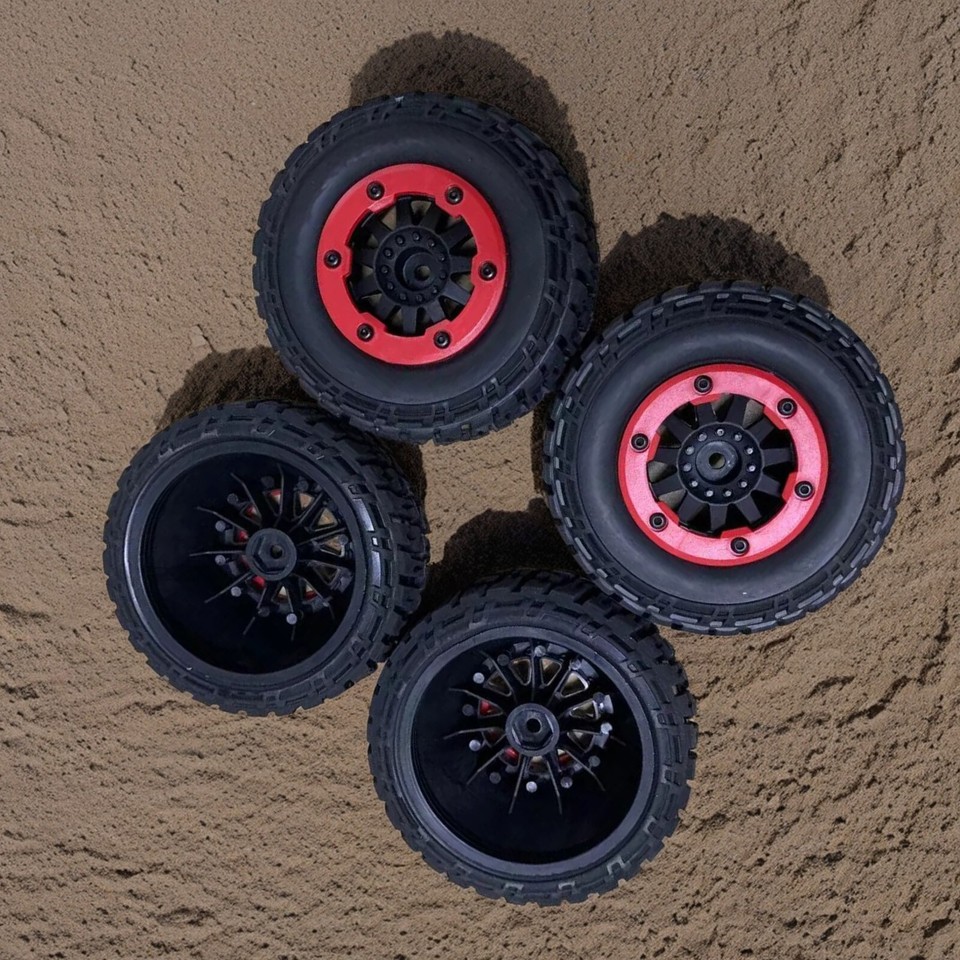 1/10 Short Course Tires/Beadlock Wheels Hex 12mm For Slash 4x4 Chassis ...