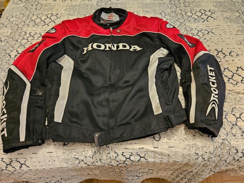Honda Joe Rocket Motorcycle Jacket Black & Red Size XL Padding with ...