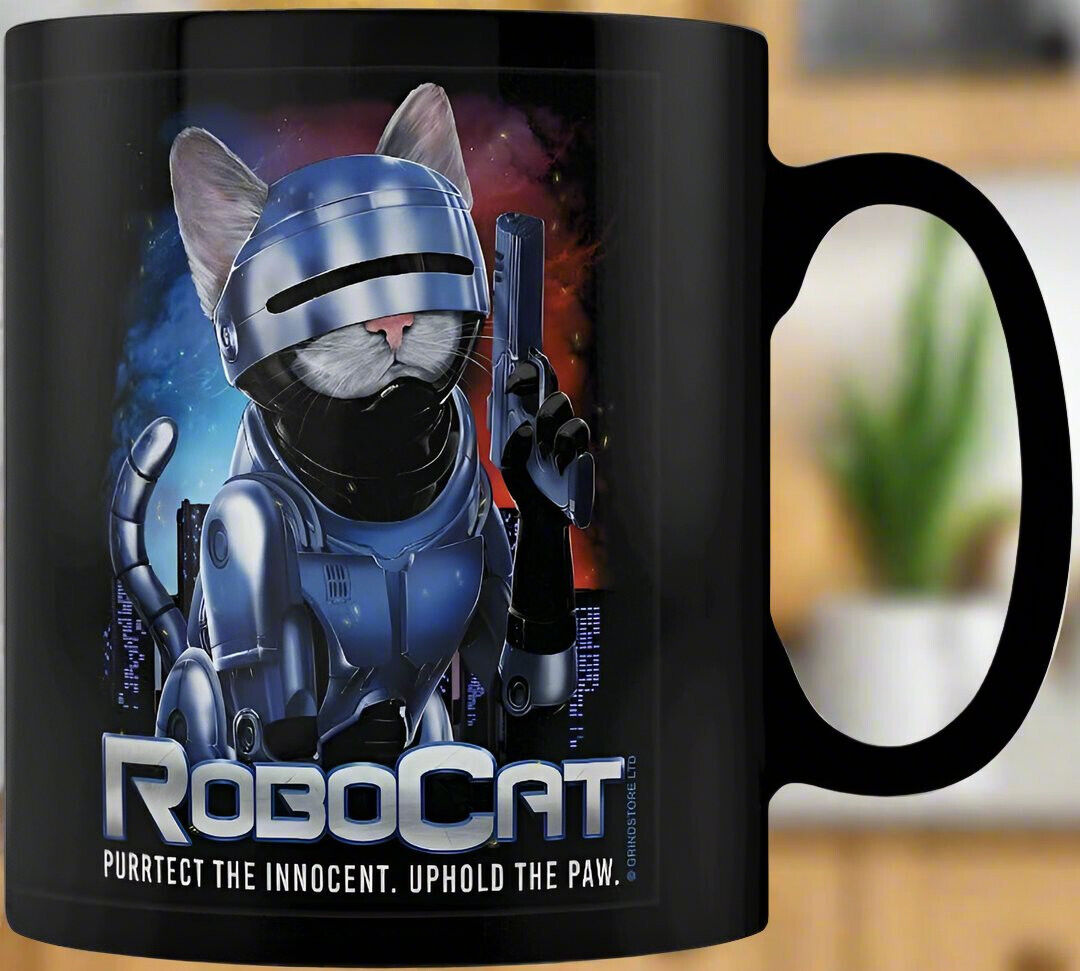 Funny Cat Mug Tea Coffee Cup Film RoboCop Gift Funny Humorous Novelty ...