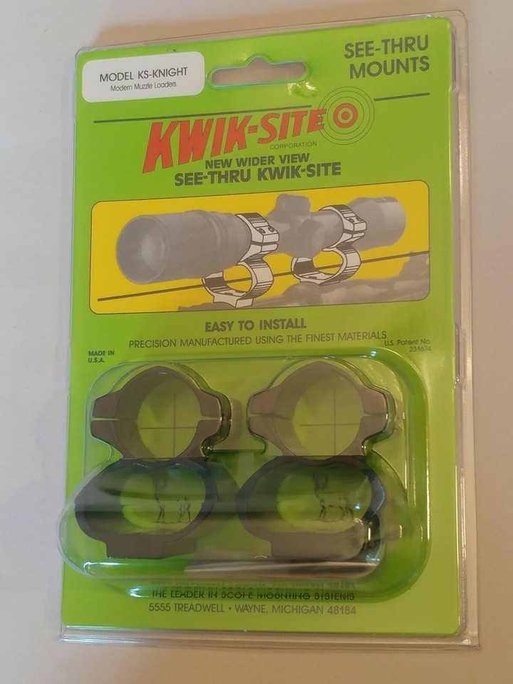 Kwik-Site KS-Knight see-thru Scope Mounts rings for Modern Muzzle ...