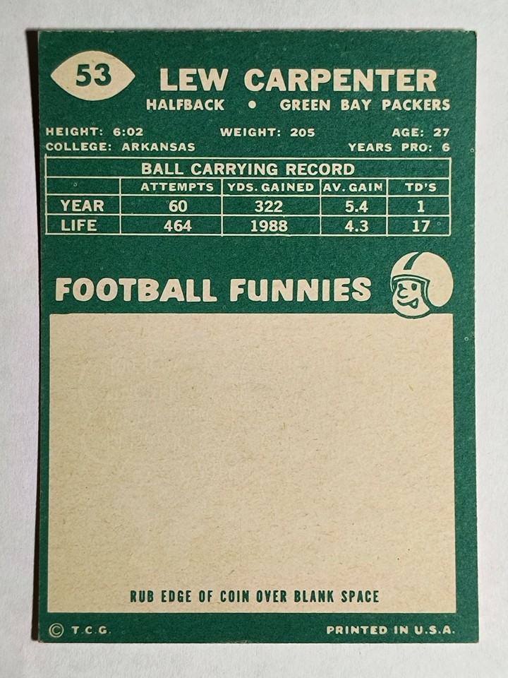 1960 Topps #53 Lew Carpenter (VGEX) | eBay