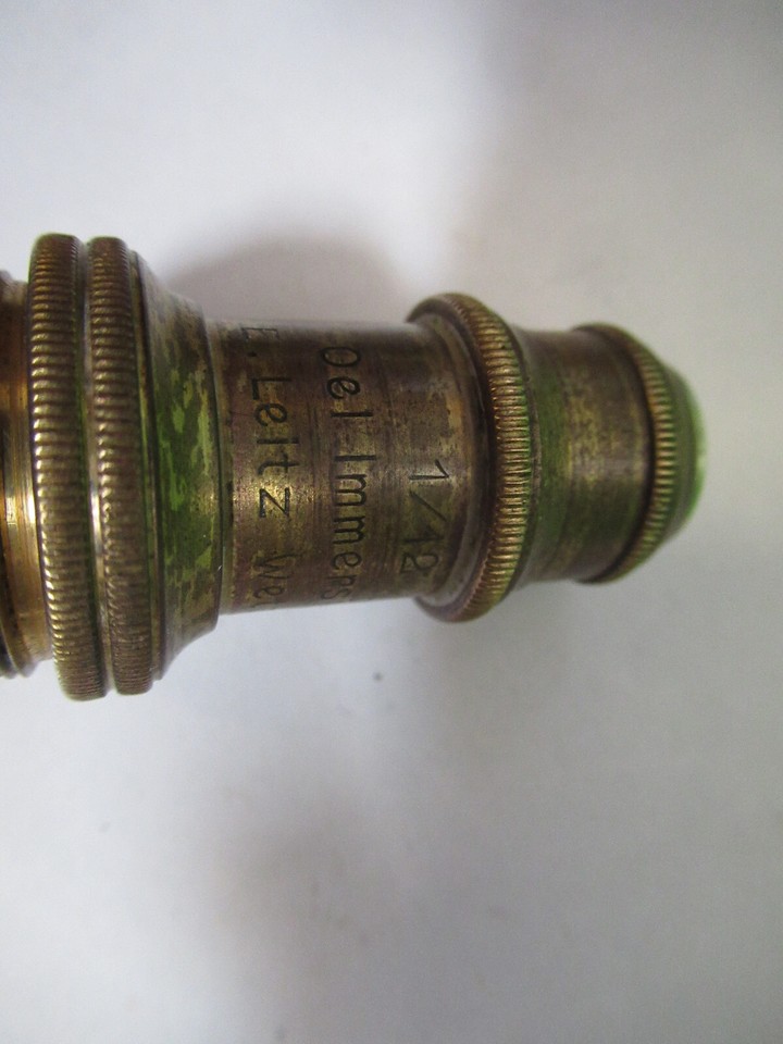 ANTIQUE BRASS ERNST LEITZ OBJECTIVE MICROSCOPE PART AS PICTURED &H9-A ...