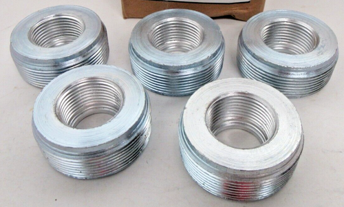 Lot of 5 NEW Appleton 2" to 1" Threaded Conduit Metal Reducing Bushing ...