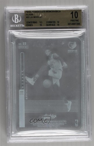 2019 Panini Absolute Memorabilia Glass Ja Morant #22 BGS 10 PRISTINE ...