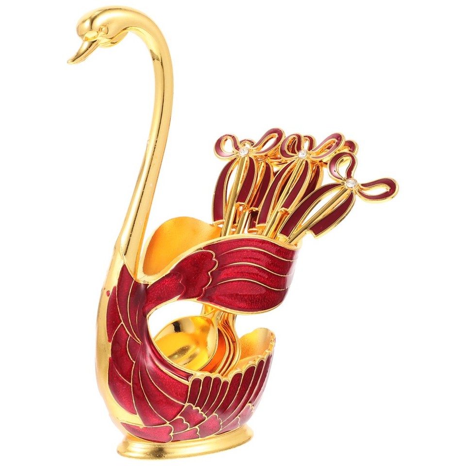 Swan Table Decoration Spoon Holder Shape Rest Kitchen Coffee with ...