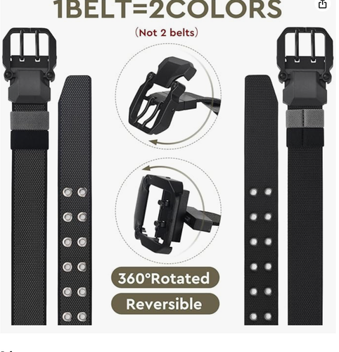 Men's Belts Double Prong Reversible, Tactical Style Belt 1.5" Width for ...