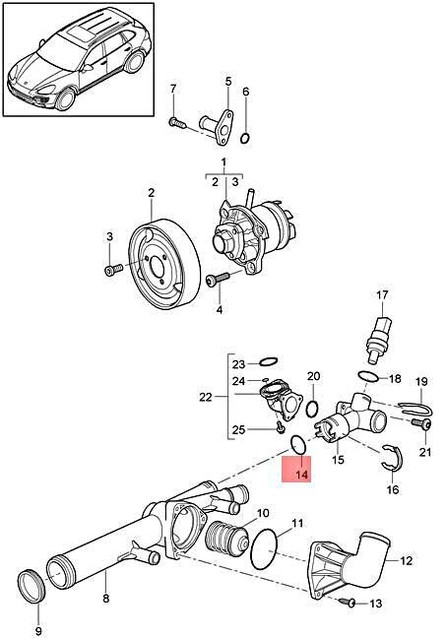 PORSCHE OEM 08-14 Cayenne 3.6L-V6 Water Pump-Manifold O-ring WHT000862 ...