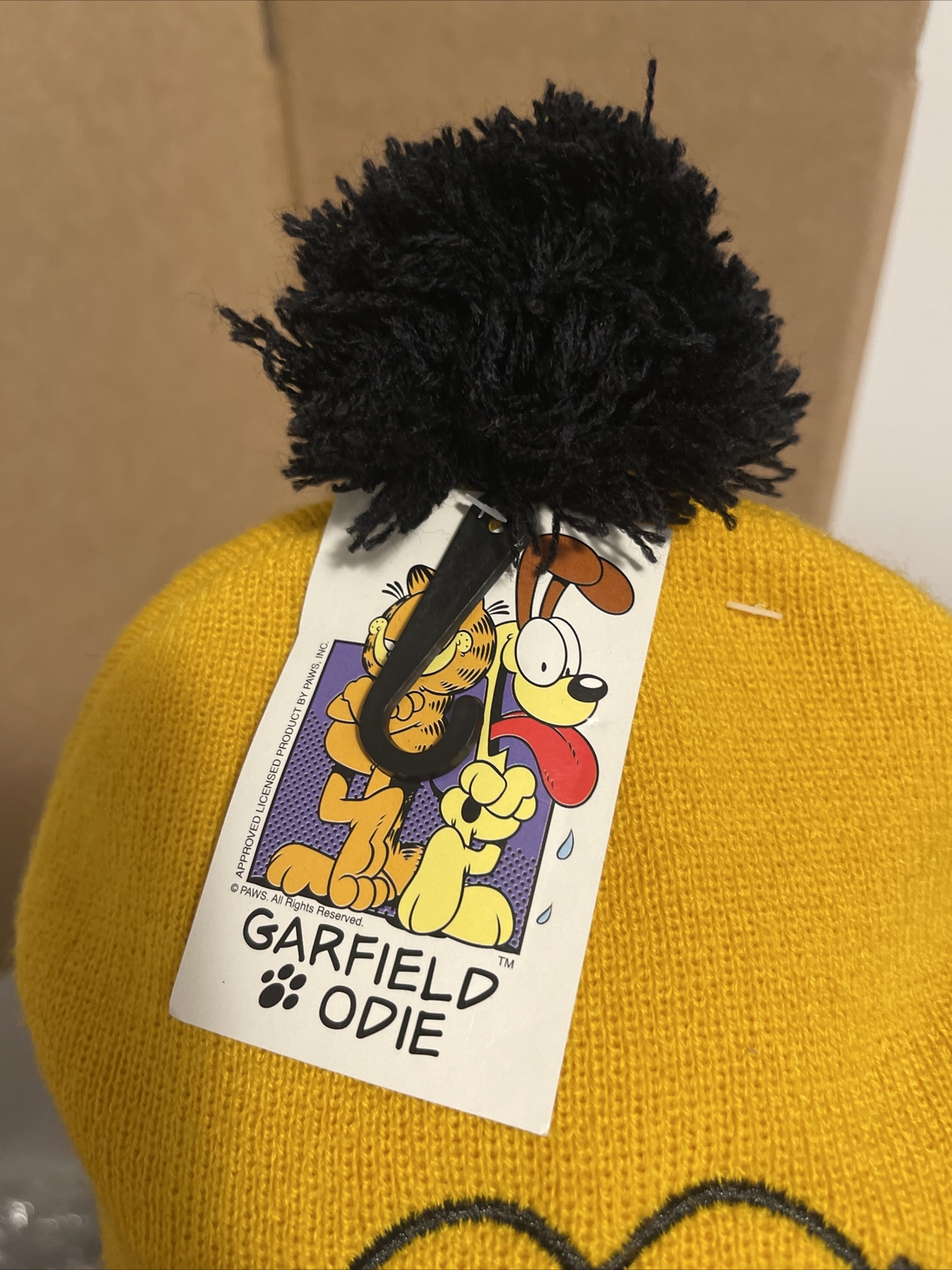 Garfield The Movie Adult Pom Pom Knit Beanie - Garfield Odie Cartoon ...