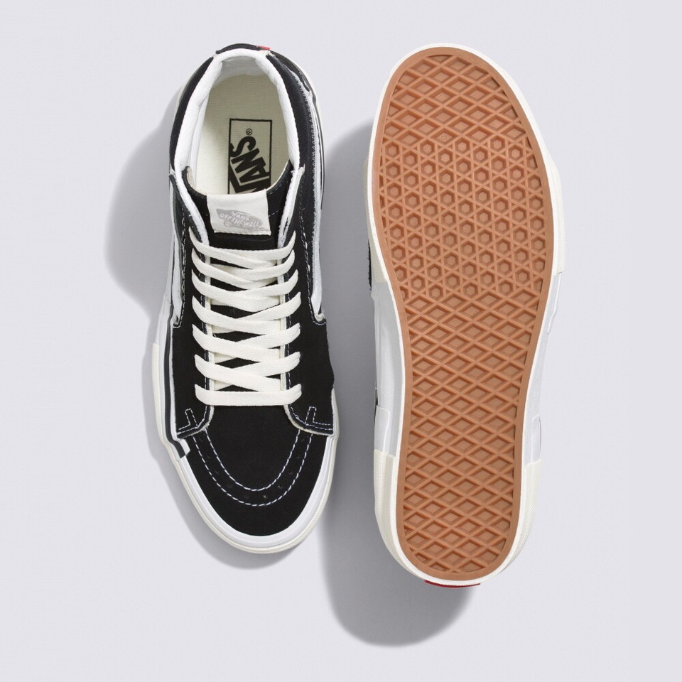 Vans Reconstruct SK8-Hi Skate Shoes Sneakers Black/White VN0005UK6BT US ...