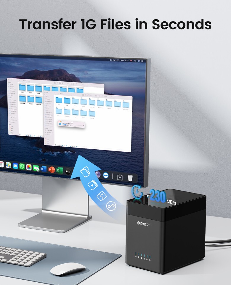 ORICO 5 Bay 3.5 Inch Hard Drive Enclosure USB C Magnetic Tool-Free ...