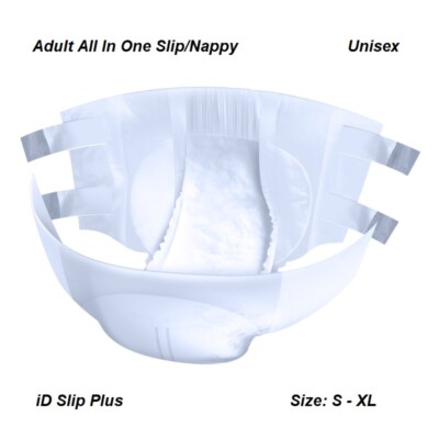 Adult Incontinence All In One Slips/Nappies, Unisex, iD Slip Plus, S-XL ...