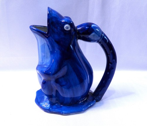 VTG WCL Ceramic Pottery Cobalt Blue Hand Painted Frog figurine garden ...