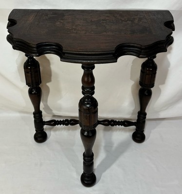 Antique Vintage Solid Wood Demilune Hall Table Foyer Entryway Half ...