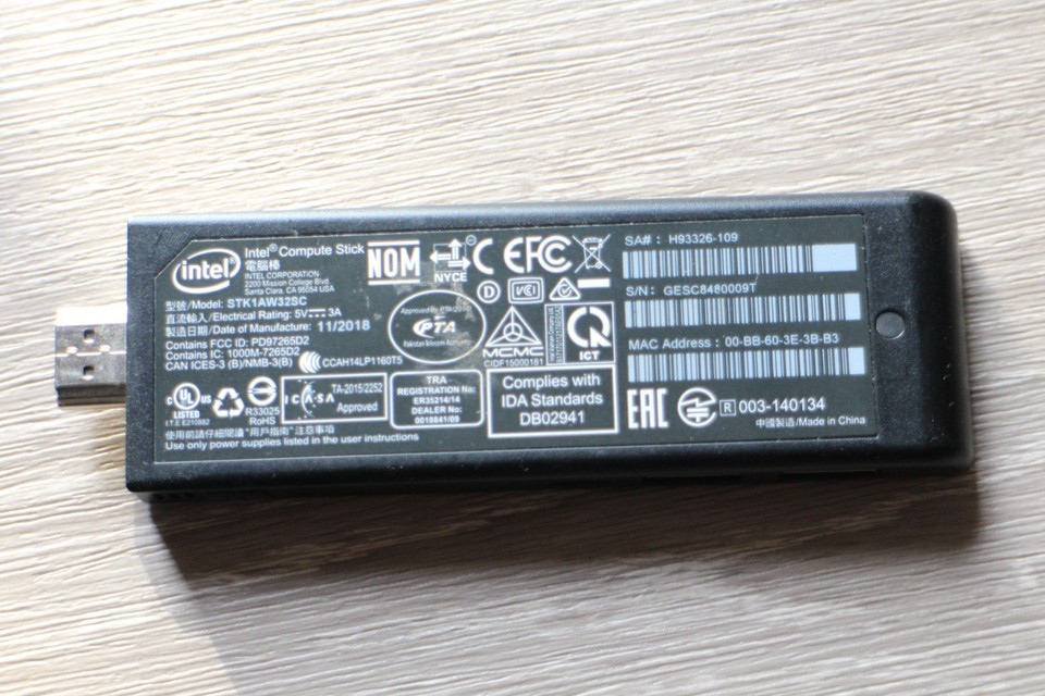 Intel Compute Stick STK1AW32SC 32GO Portable Stick PC Computer Linux | eBay