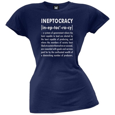 Ineptocracy Definition Navy Juniors T-Shirt | eBay