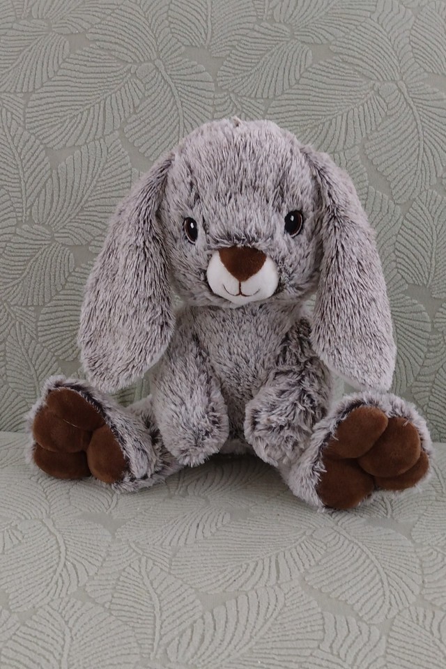 Gray Bunny Rabbit Plush w/ Big Feet 13" Stuffed Animal Midwood Brands ...