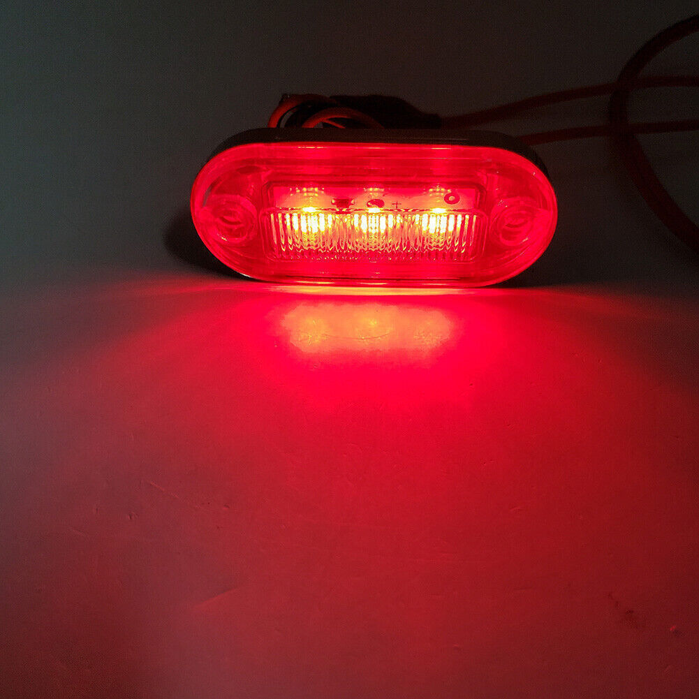 Red Light 12V 3 LED Signal Light Indicator Lamp For Truck Trailer RV ...