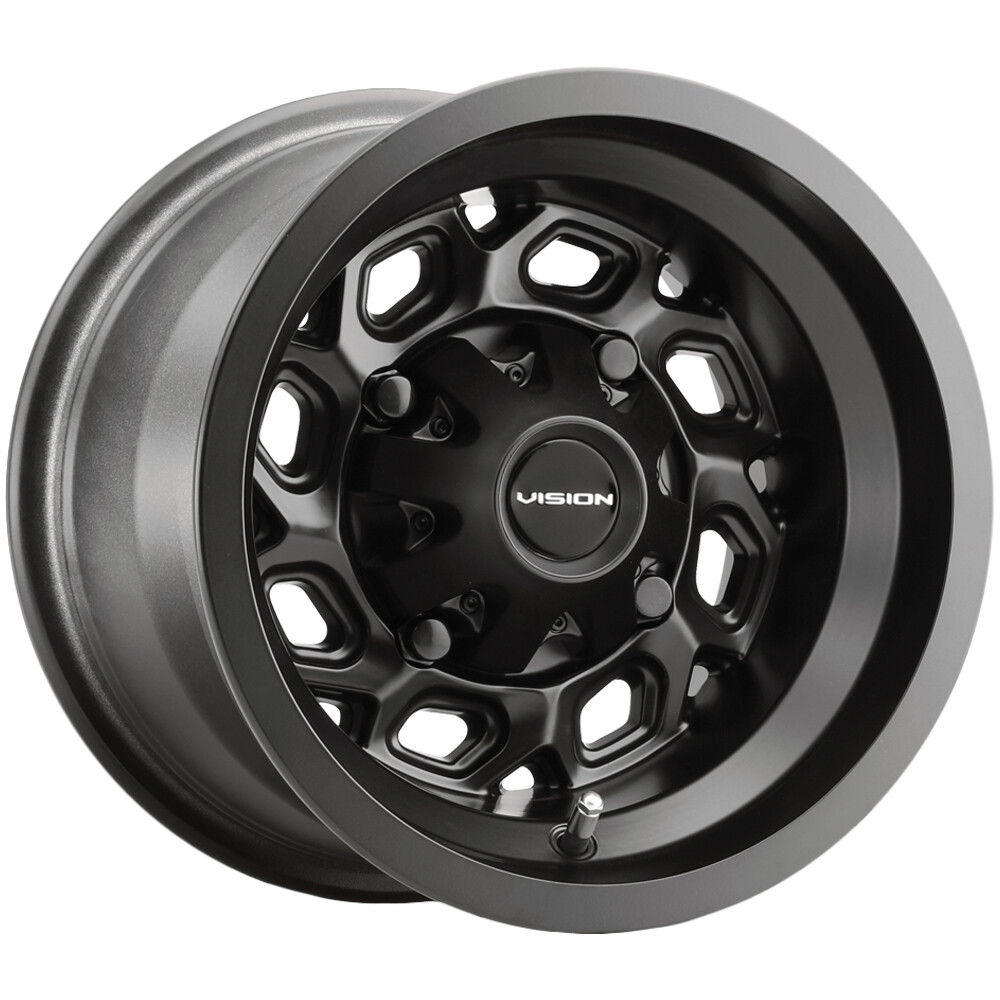 Vision UTV 361 Spyder 14x7 4x136 +2.5mm Matte Black Wheel Rim 14" Inch ...