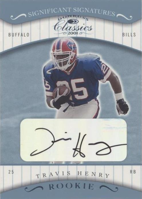2001 Donruss Classics - Rookie Travis Henry #114 Significant Signatures ...