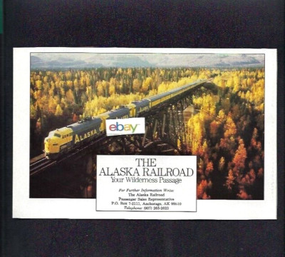 ALASKA RAILROAD YOUR WILDERNESS PASSAGE FALL LEAVES 1986 AD | eBay