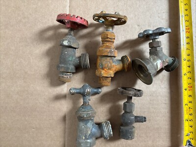Lot Of 5 Vintage Antique Water Gas Spigot Valve Steampunk Great Handles ...