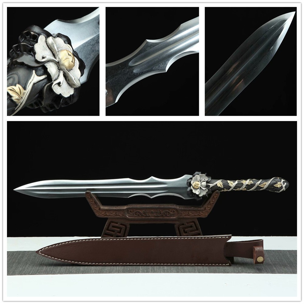 Battle Ready Jian Sword Strong Sharp Damascus Steel Blade Full Tang ...