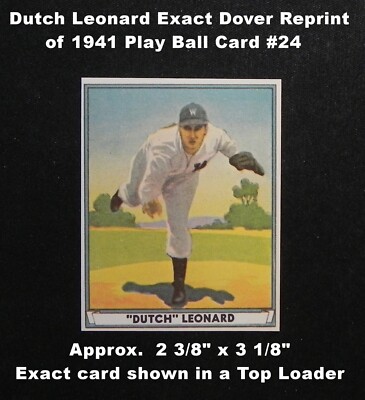 Dutch Leonard 1941 PLAY BALL Dover Reprint Card #24 _ Exact (D) | eBay