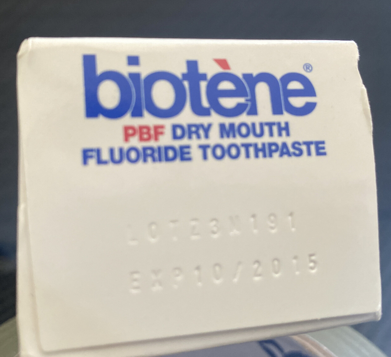 COLLECTIBLE! ONE Biotene PBF Dry Mouth Flouride Toothpaste. Exp 2015 ...