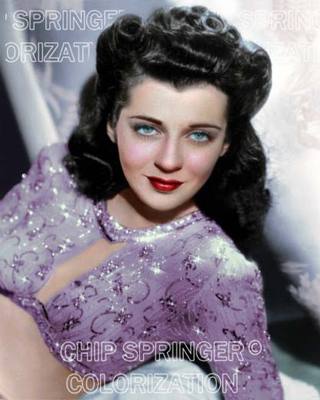 GAIL RUSSELL PURPLE SEQUINED GOWN BEAUTIFUL COLOR PHOTO BY CHIP ...