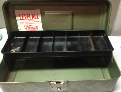 vintage Levelall Tackel Box Tools Fishing Storage Locking W/key Box | eBay