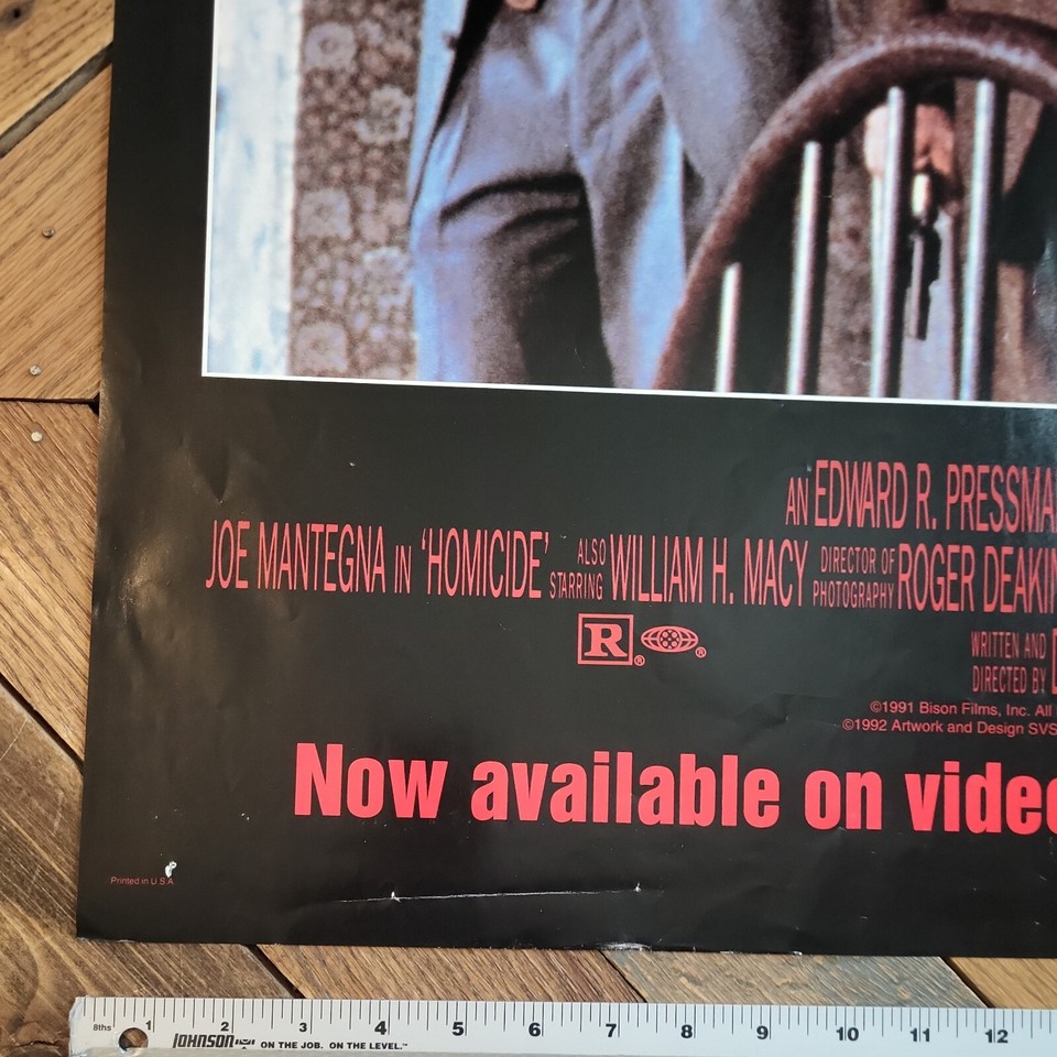 HOMICIDE - 27x40 inch Original Movie Poster One Sheet Rolled 1991 ...