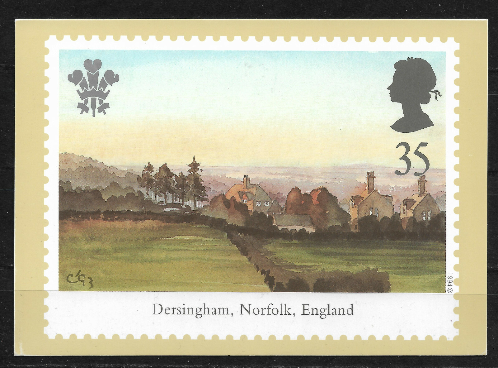 United Kingdom Postcard,Stamps on Postcard,Dersingham,Norfolk,England ...