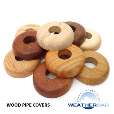 Solid Wood Radiator Pipe Cover Pipe Rose. For 15-18mm Pipes, 10 Colour ...