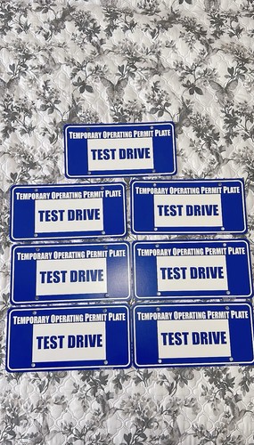 Lot of 7 Temporary Operating Permits Test Drive Tag Dealer Plate Blue ...