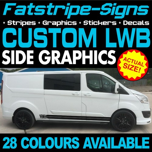 to fit FORD TRANSIT CUSTOM LWB GRAPHICS STICKERS STRIPES DECALS ST M ...