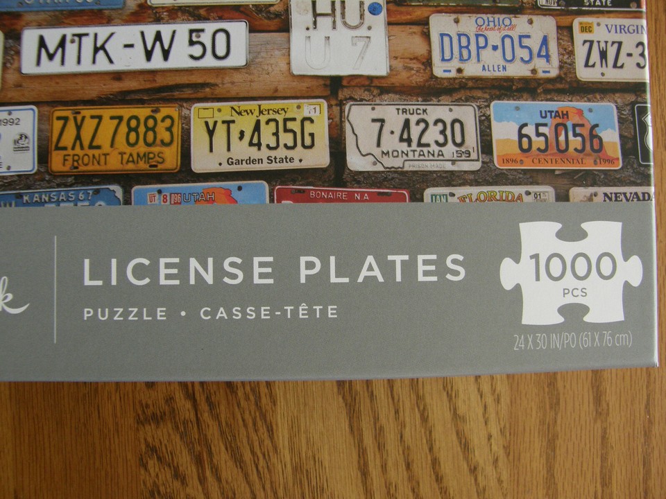 Hallmark LIcense Plate Jigsaw Puzzle - 1000 pieces - 24 x 30" - New ...