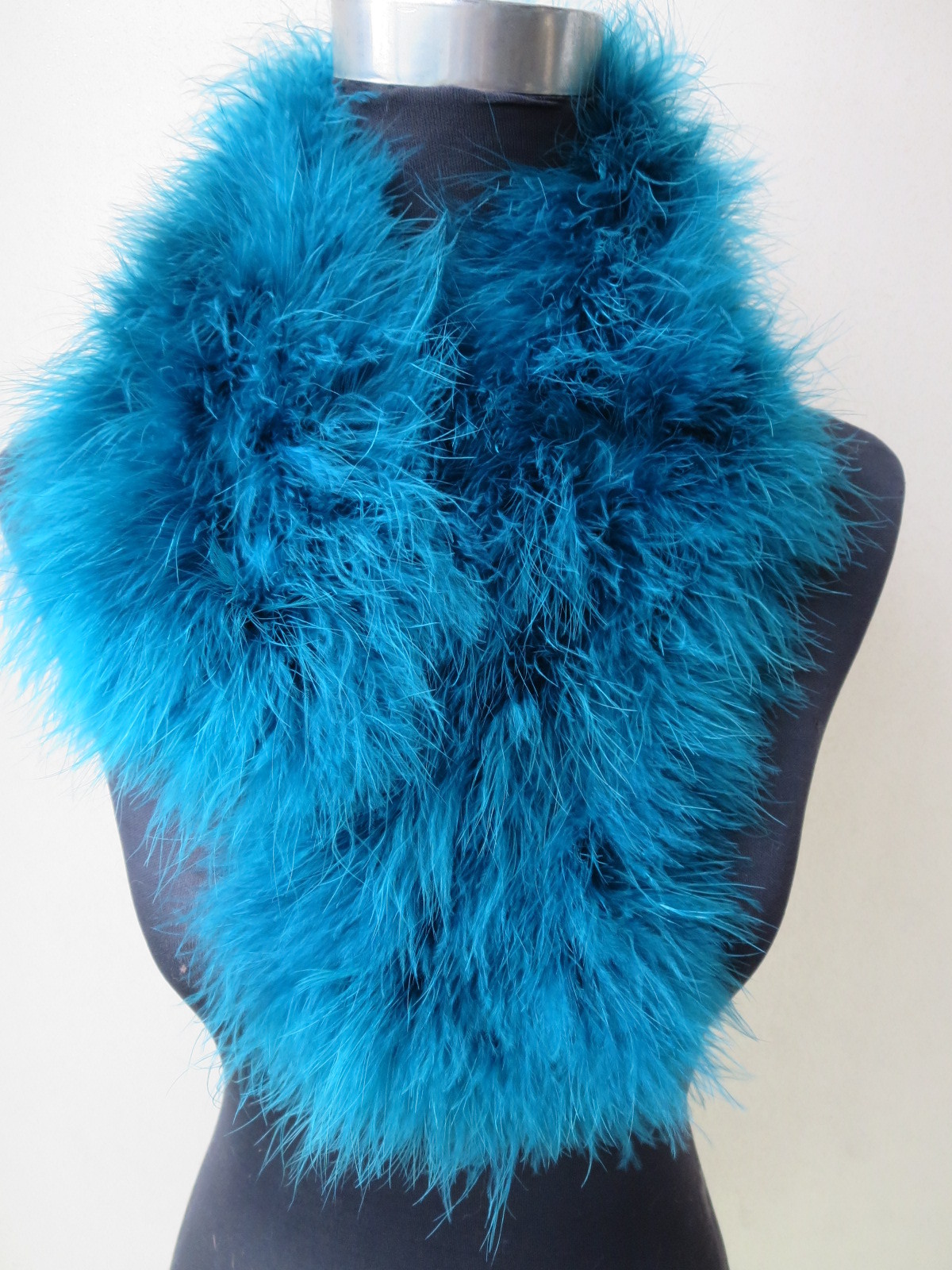 Women Real Ostrich Feather Fur Scarf Winter Warm Neckerchief Soft ...