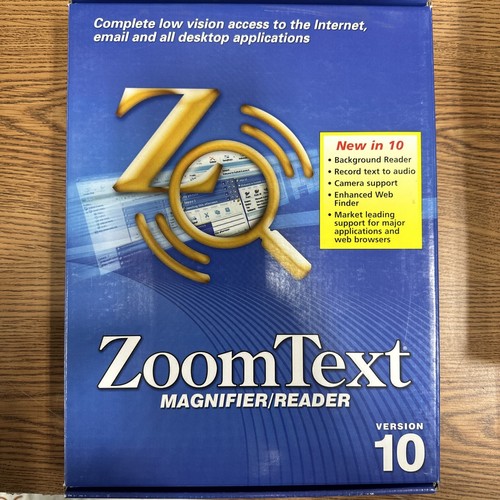 ZoomText MAGNIFIER READER Ver 10 Ai Squared Zoom WINDOWS 7/Vista/XP/ME ...