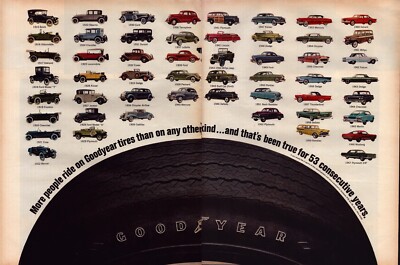 1968 Goodyear Tires TWO PAGE Print Ad Cars Ford Model T US Army Jeep | eBay