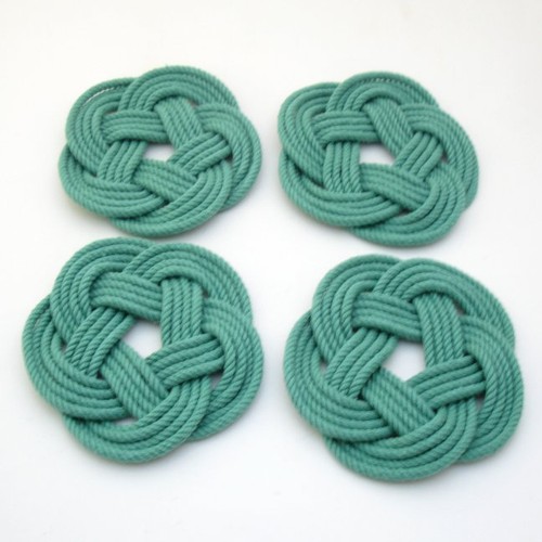 Mystic Knotwork: Green Nautical Sailor Knot Turks Head Coasters, Set of ...