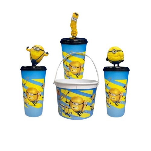 Despicable Me 4 Minions Popcorn Bucket 64oz. & Cup 32oz. With Topper ...